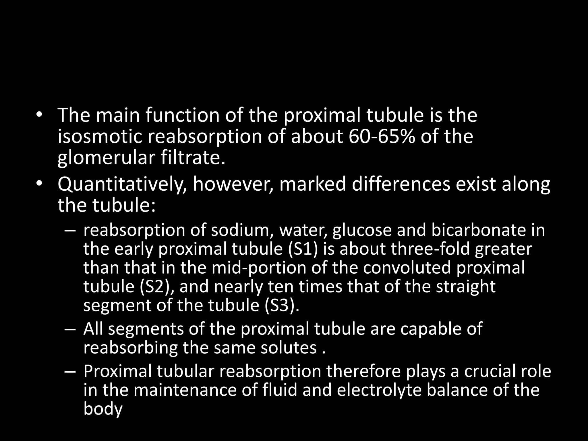 Proximal renal tubule physiology | PPTX