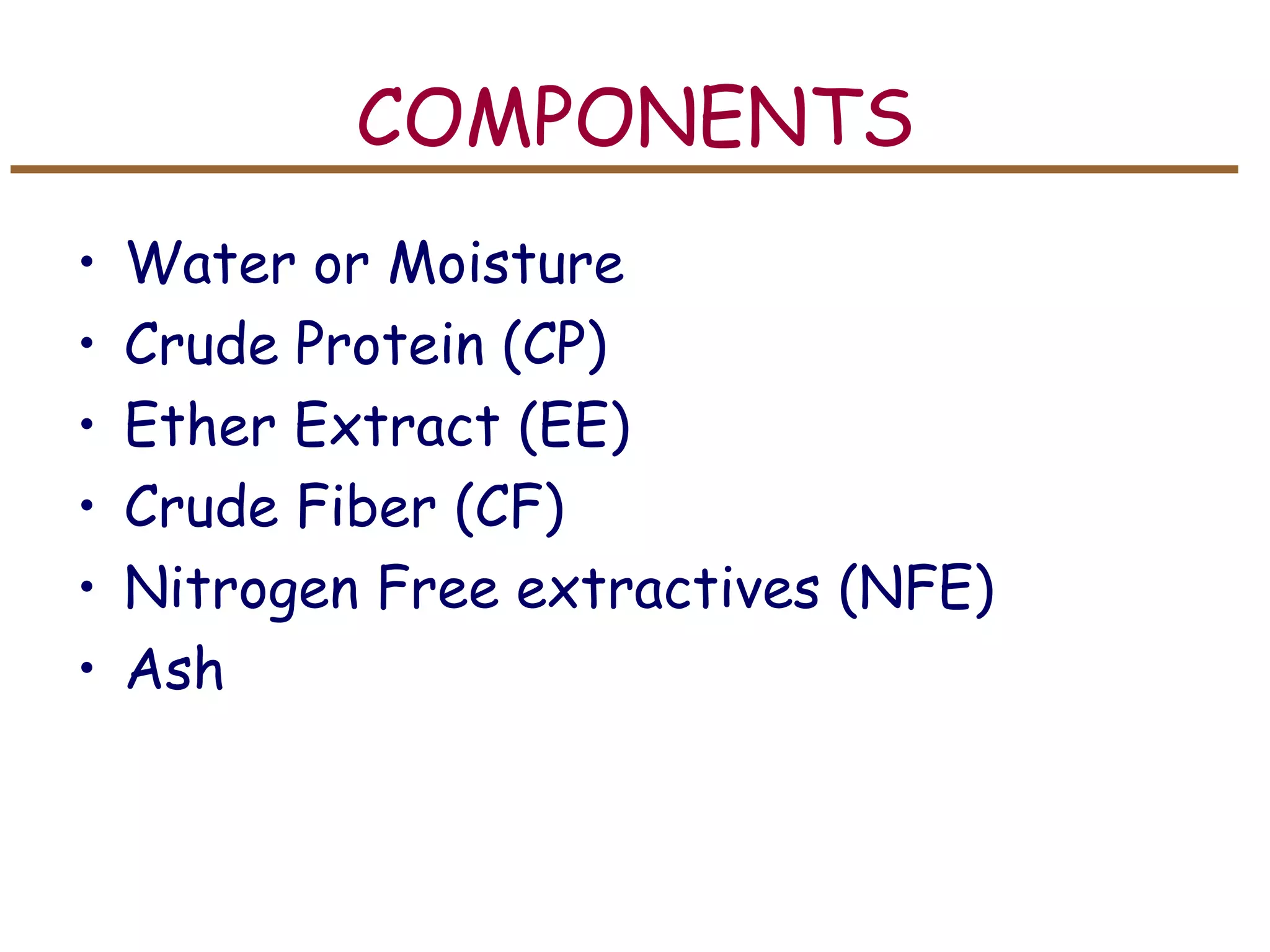 Proximate / Weende System Analysis of Feeds & Fodder | PPT