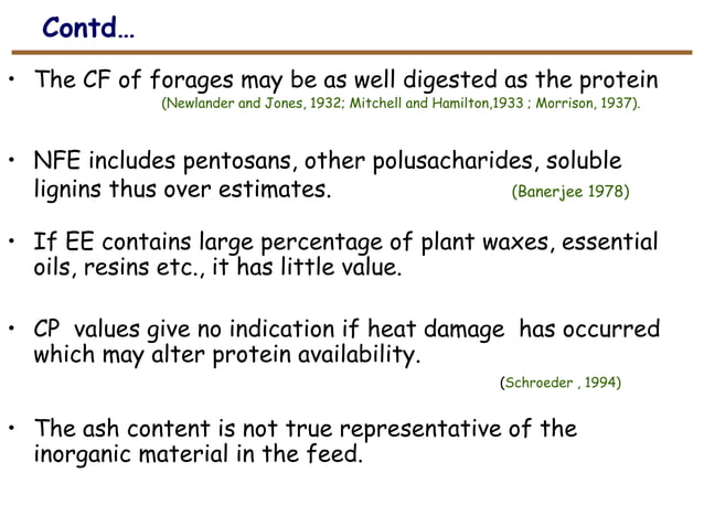 Proximate / Weende System Analysis of Feeds & Fodder | PPT
