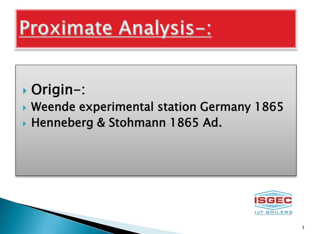 Proximate analysis of coal.pptx | Chemistry | Science