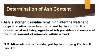 PROXIMATE ANALYSIS (content) ON FOOD.pptx
