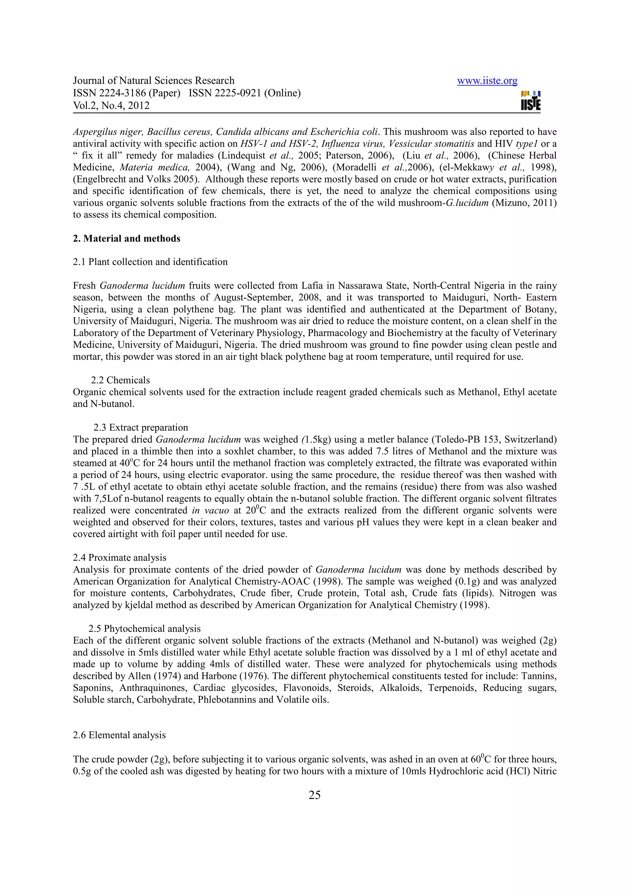 Proximate composition, phytochemical and elemental analysis | PDF