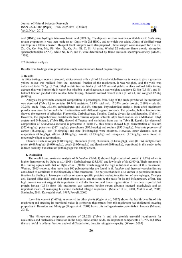 Proximate composition, phytochemical and elemental analysis | PDF