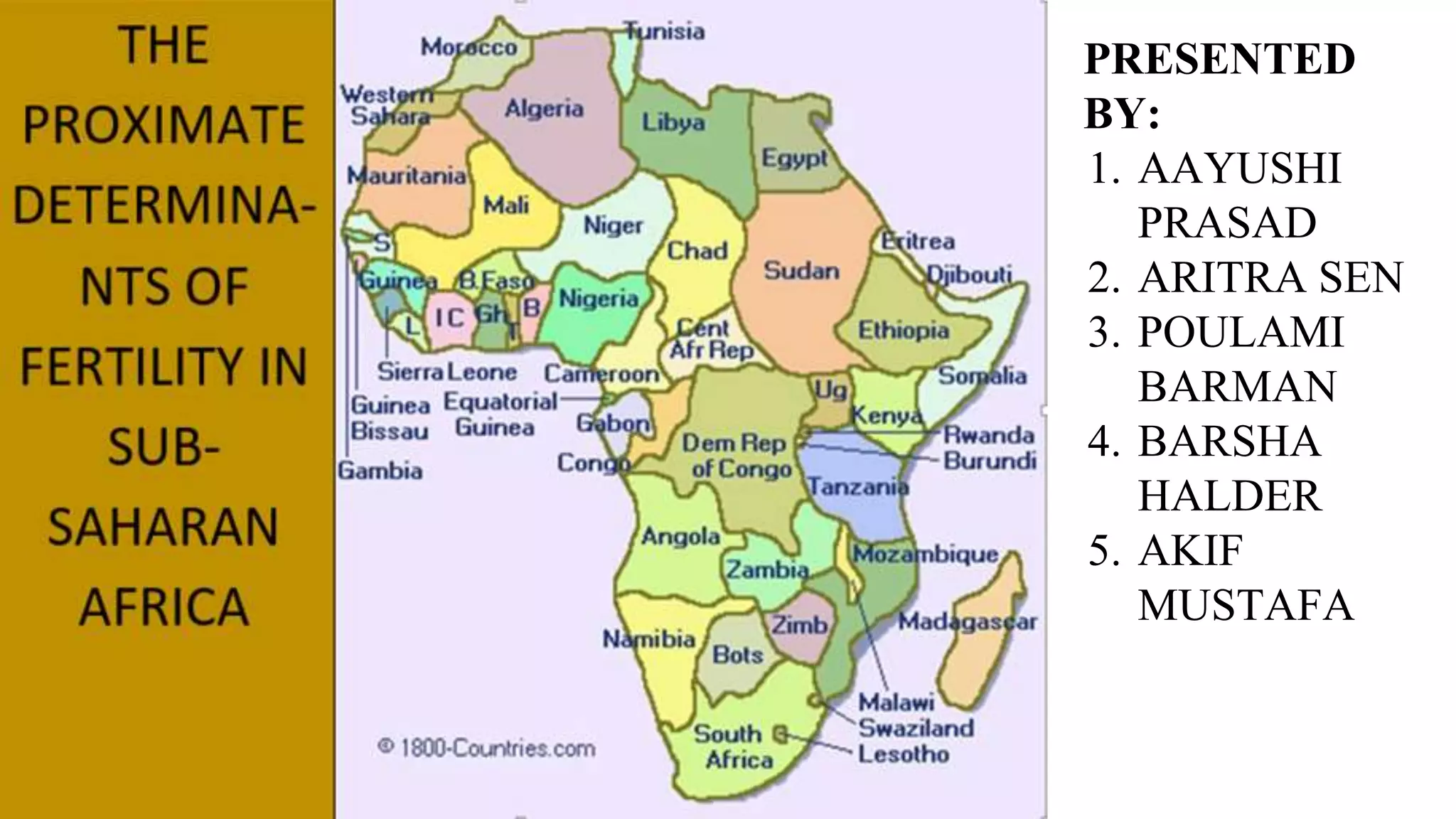Bongaarts J,Frank O,Lesthaeghe R.The Proximate determinants of ...