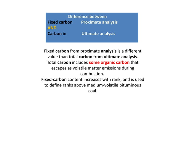 Proximate And Ultimate Analysis Of Coal Pptx Chemistry Science