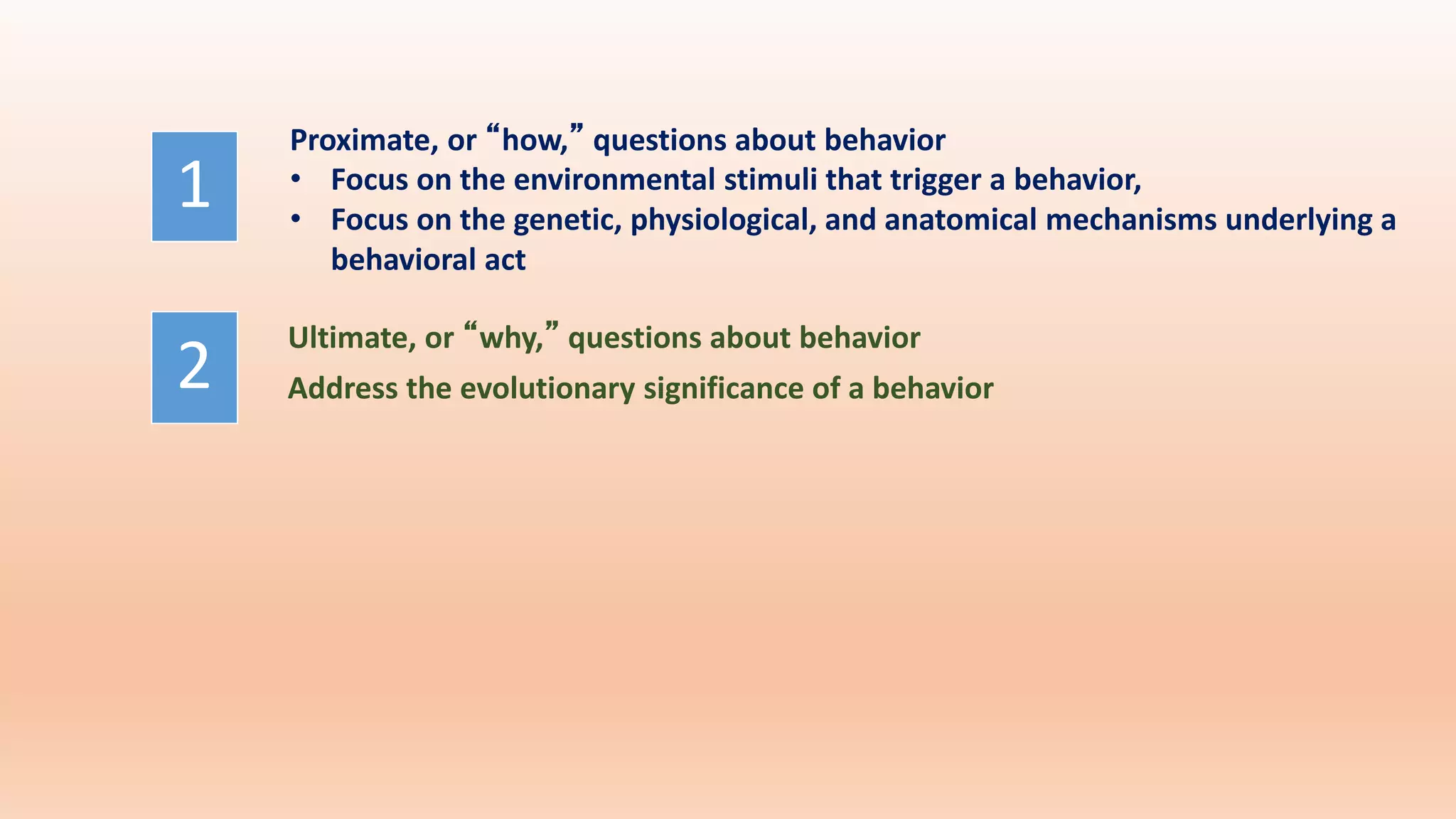 Proximate vs ultimate causes of animal behavior | PPTX