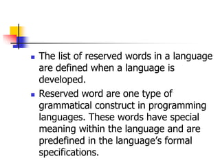Proximity word and Reserved word | PPTX