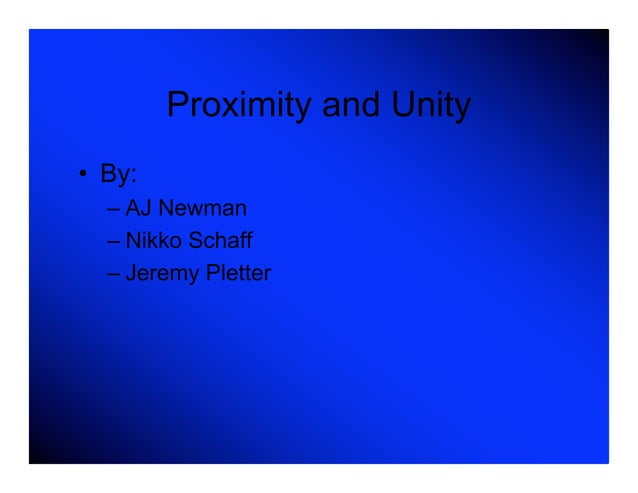Proximity Unity | PPT