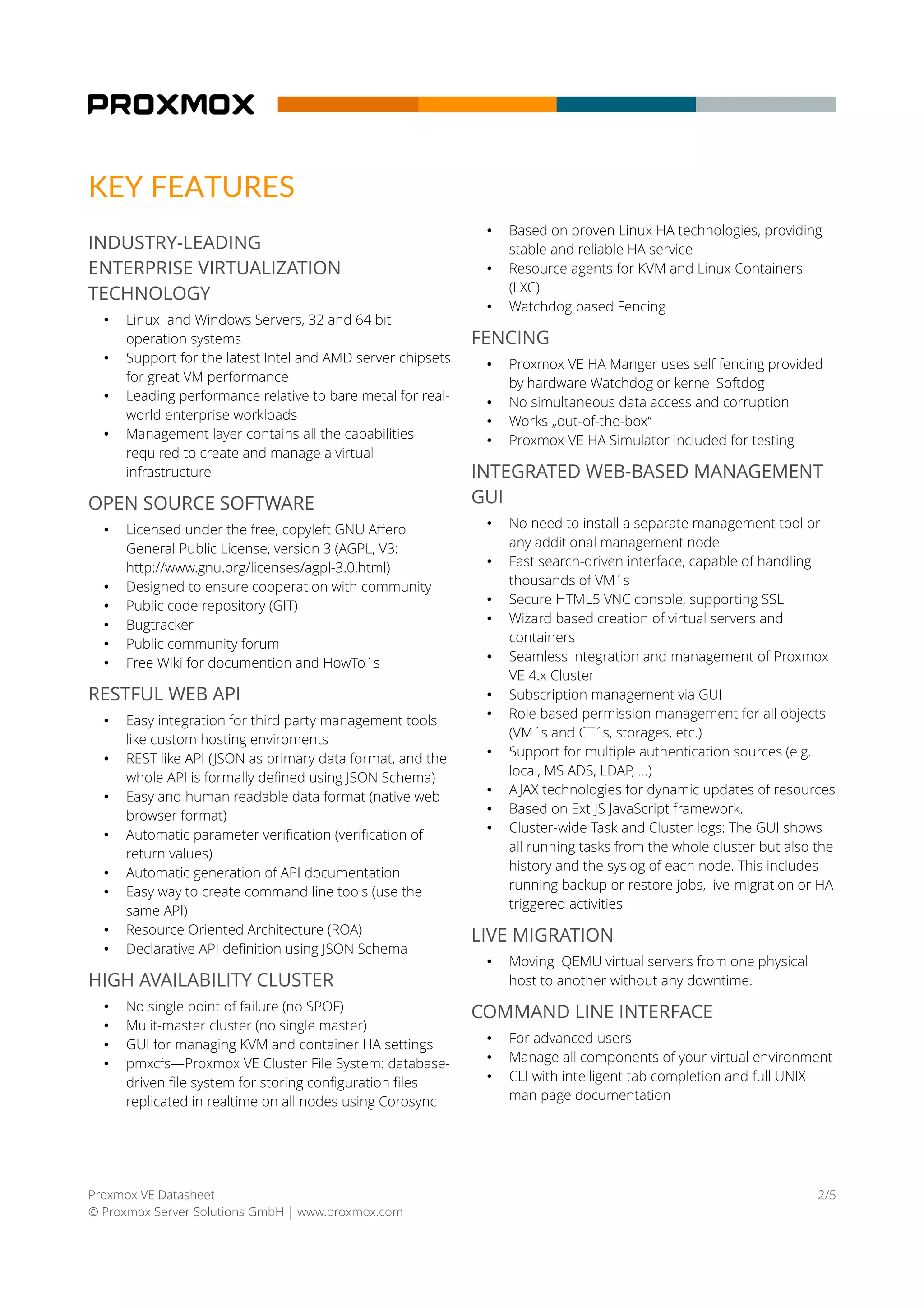 Proxmox ve-datasheet | PDF