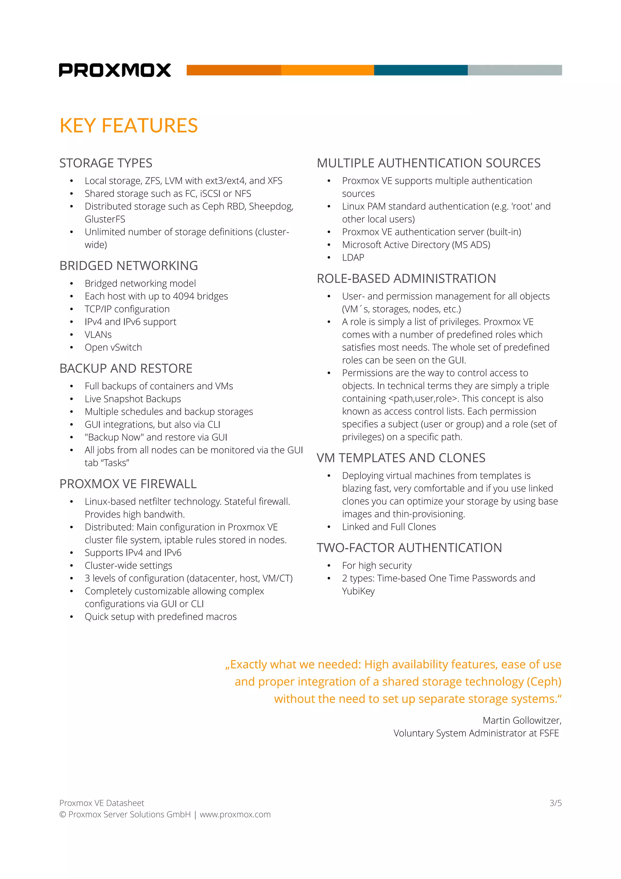 Proxmox ve-datasheet | PDF