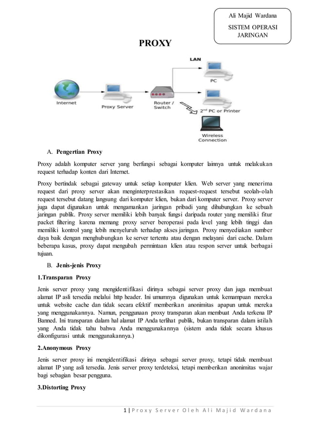 Materi Proxy Server Lengkap | DOCX