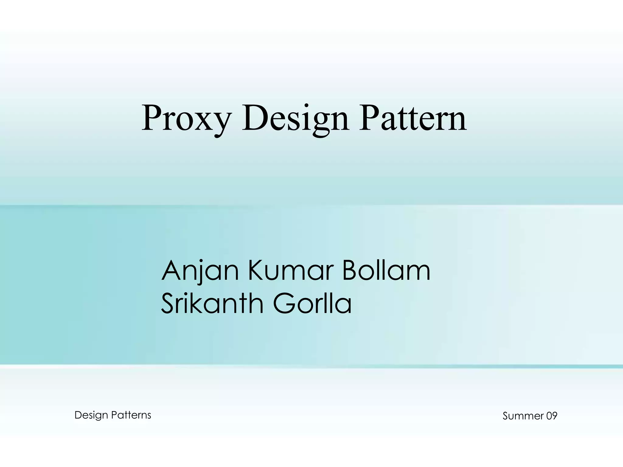 Proxy Design Pattern | PPTX