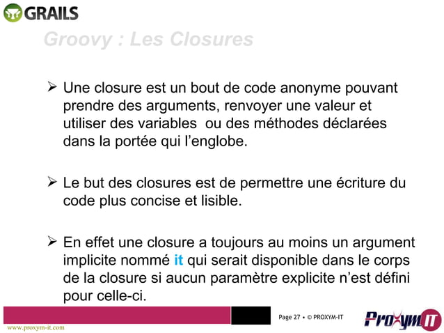 Présentation Du Framework Grails Ppt