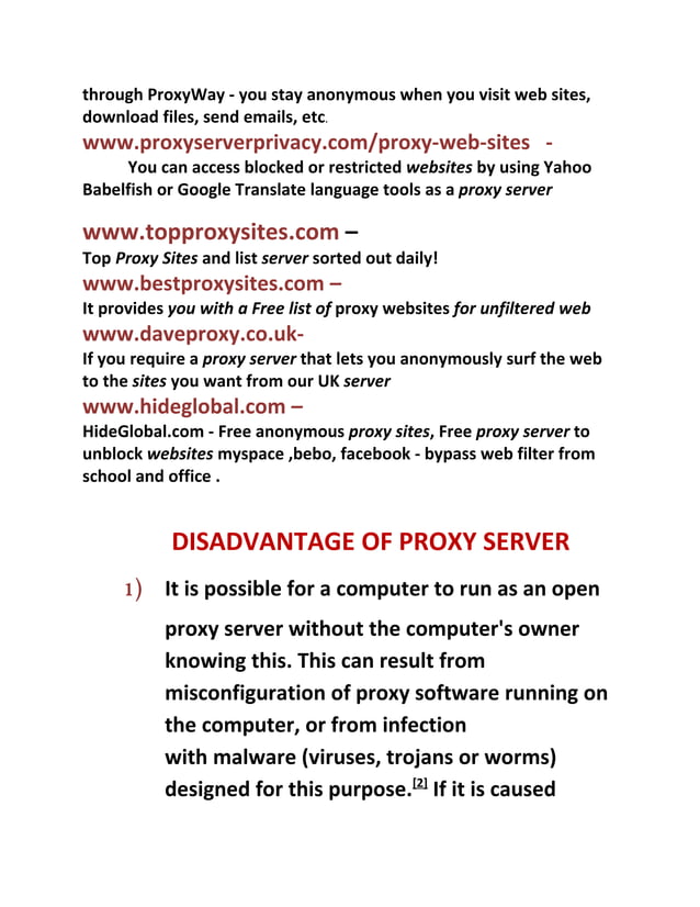 seminar on proxyserver | PDF