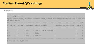 ProxySQL & PXC(Query routing and Failover Test) | PPT