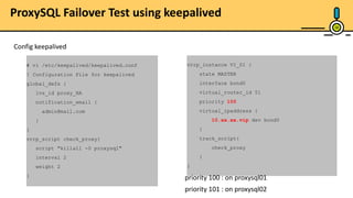 ProxySQL & PXC(Query routing and Failover Test) | PPT