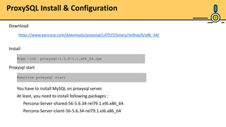 ProxySQL & PXC(Query routing and Failover Test) | PPT
