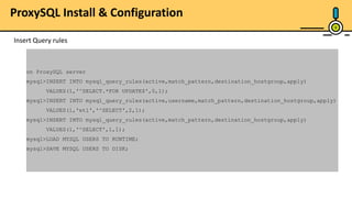 ProxySQL & PXC(Query routing and Failover Test) | PPT
