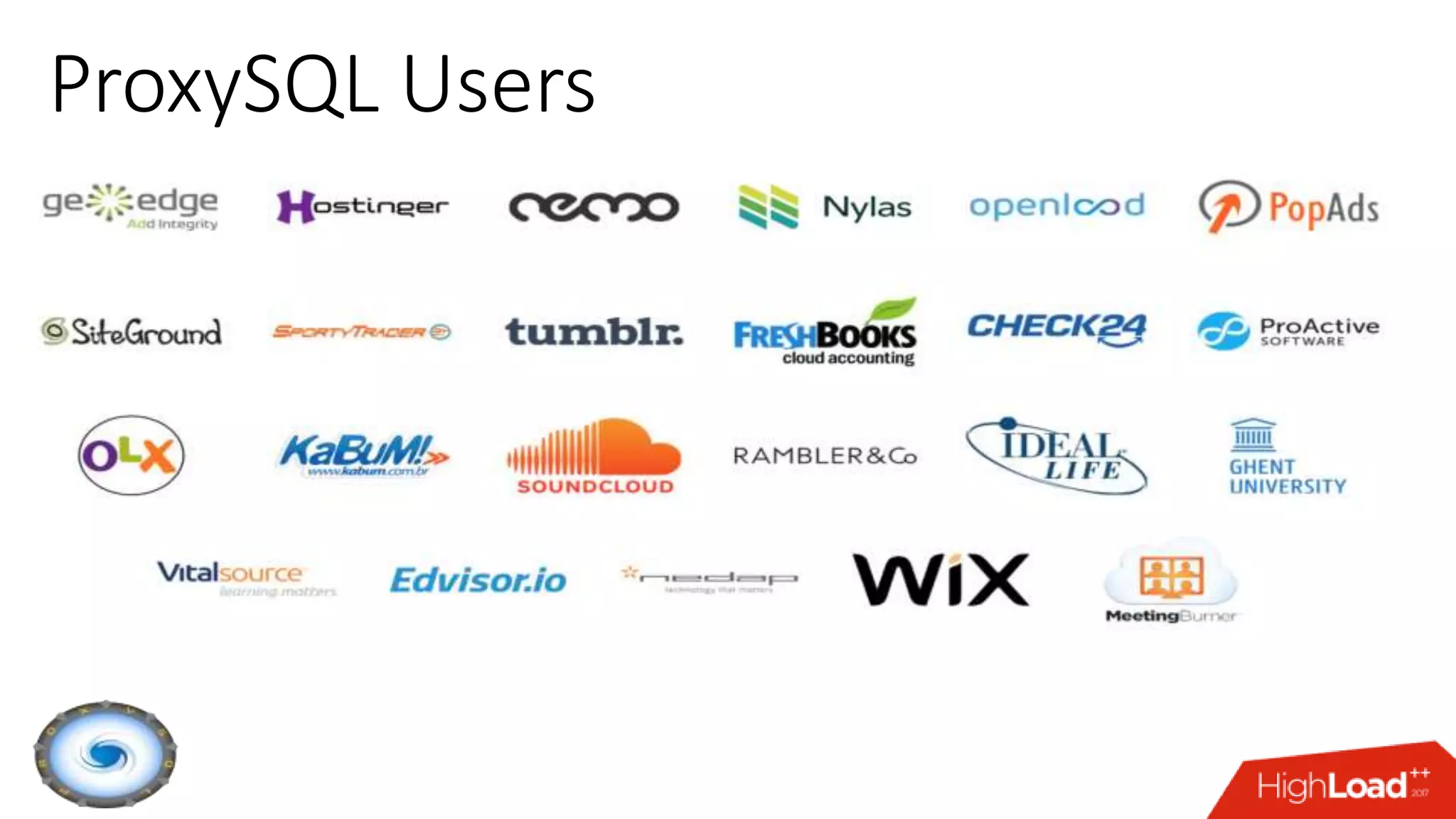 Proxysql use case scenarios hl++ 2017 | PPT