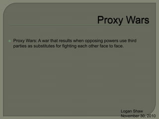 Proxy wars | PPT