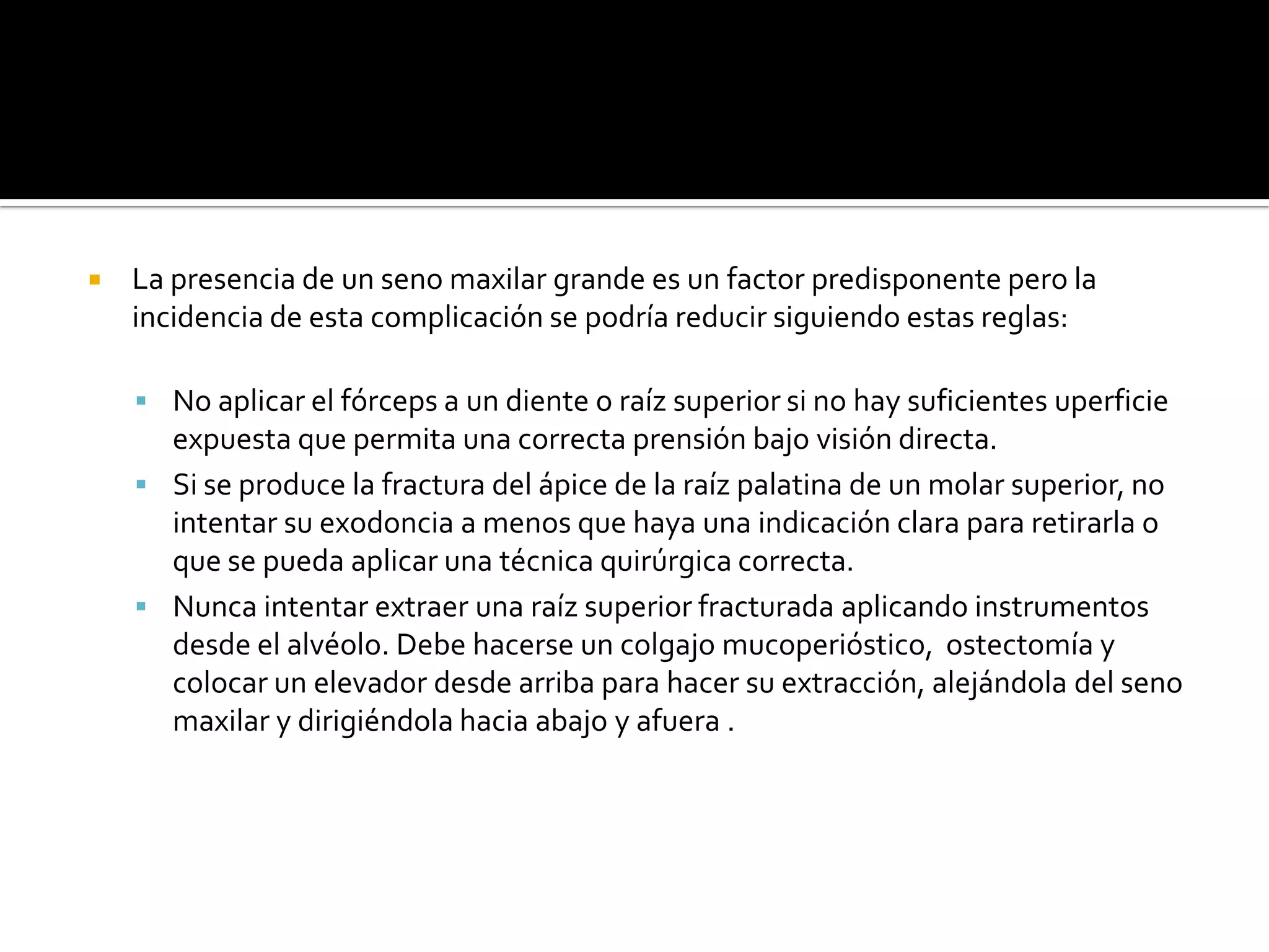Proyección de resto radicular a seno maxilar | PPTX