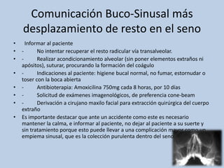 Proyección resto radicular al seno maxilar | PPTX