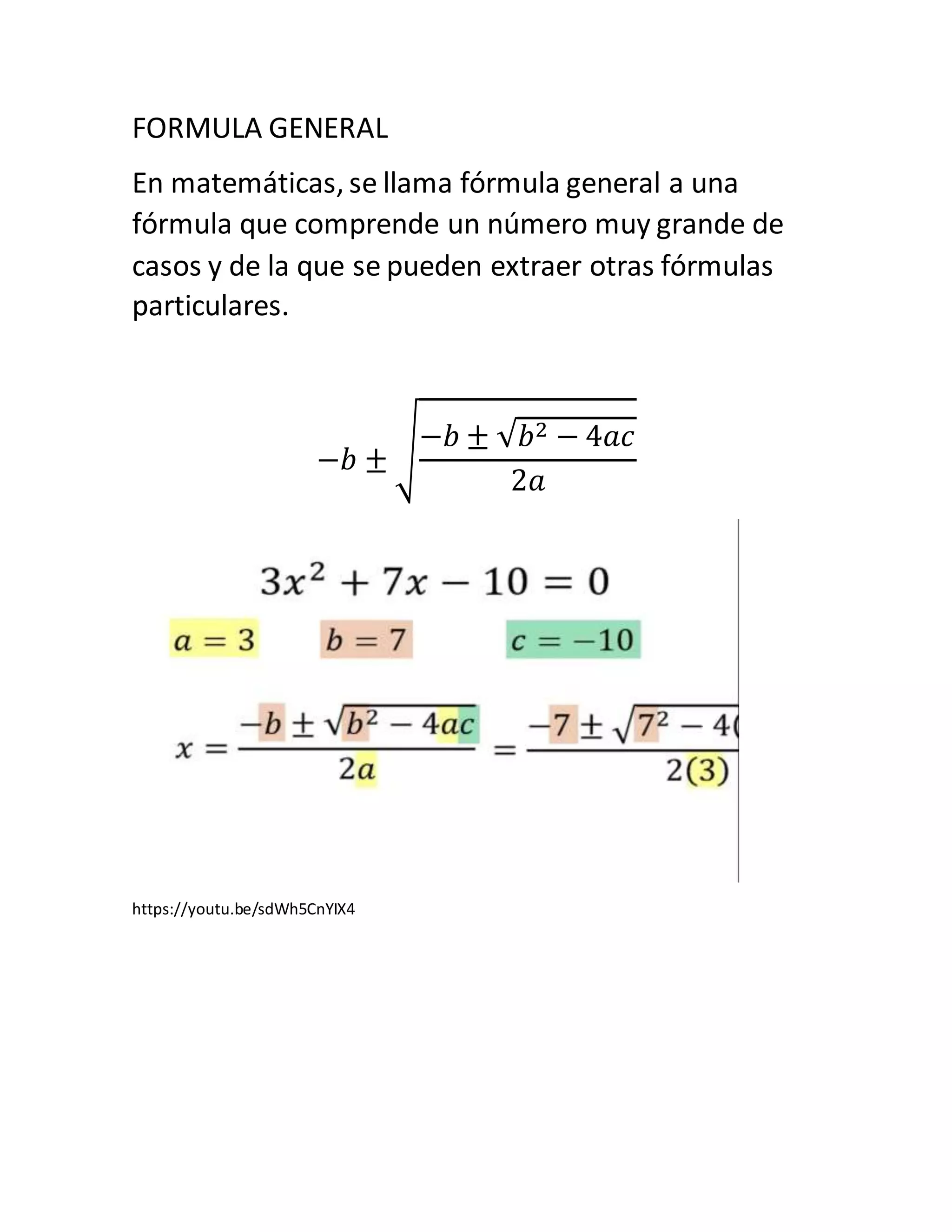 formula general | PDF