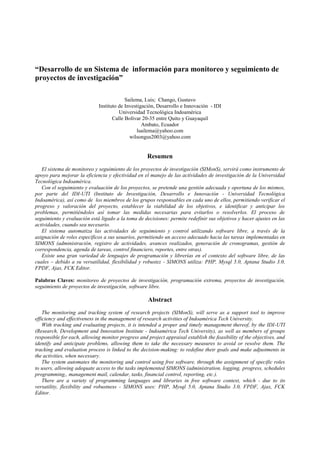 Proyecto ciid uti_2011 | PDF