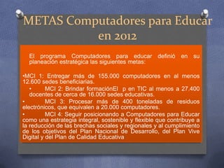 Proyecto computadores para educar | PPTX