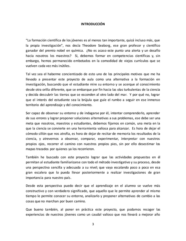 Proyecto de aula formando investigadores copia | PDF