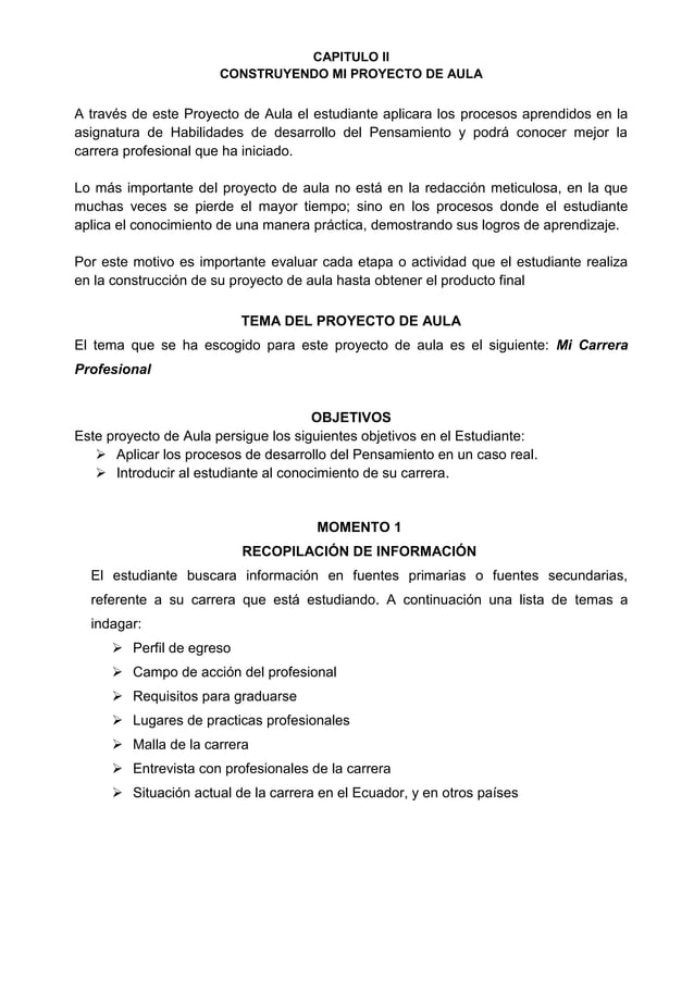modelos de proyecto de aula | PDF