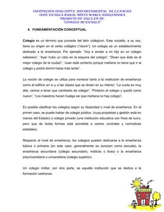 PROYECTO DE AULA TIC - CONOZCO MI ESCUELA | PDF