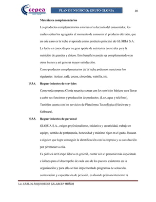 PLAN DE NEGOCIO: GRUPO GLORIA | PDF