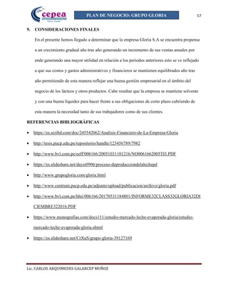 PLAN DE NEGOCIO: GRUPO GLORIA | PDF