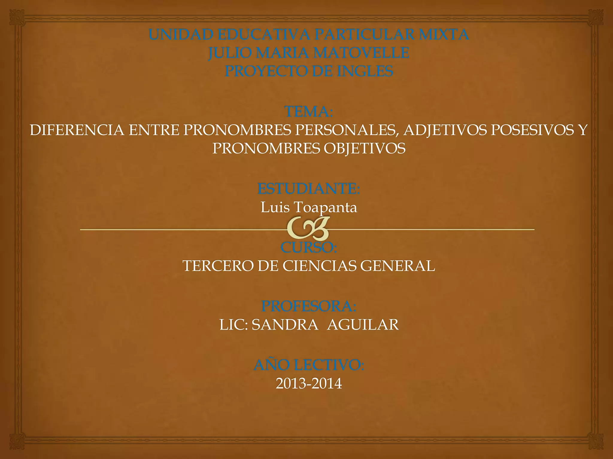 Proyecto de ingles | PPTX