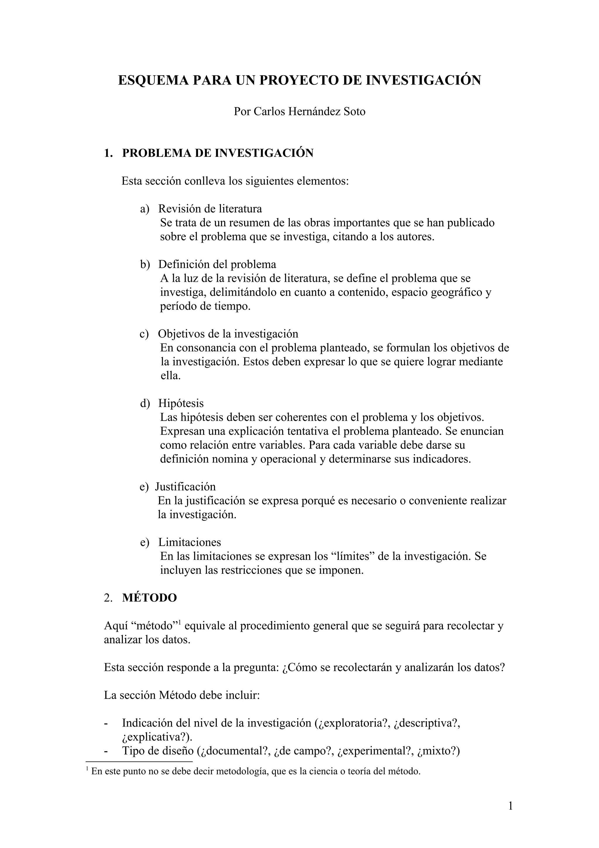 Proyecto de investigación (esquema) | PDF