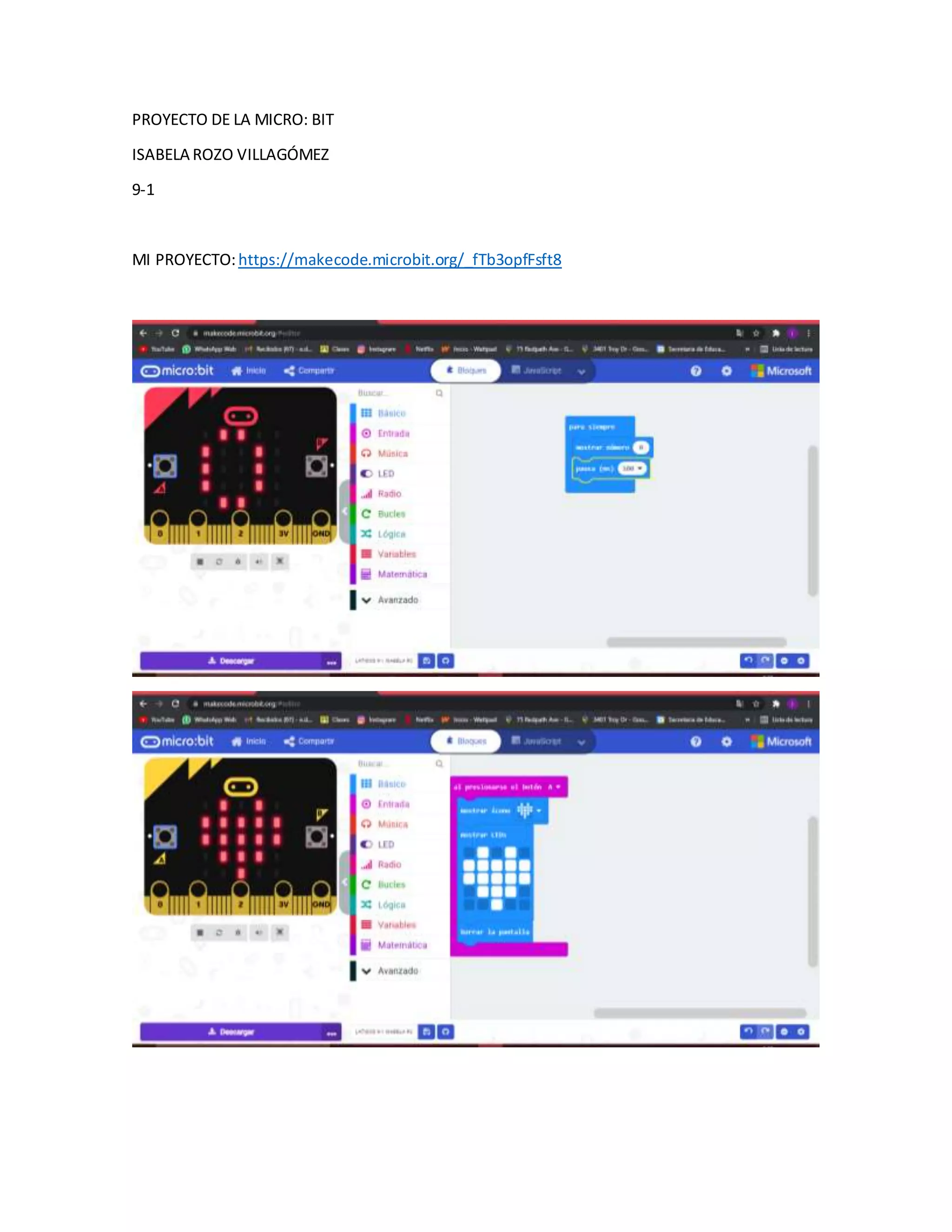 Proyecto de la Micro:bit | DOCX