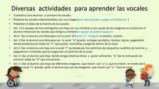 Aprende las vocales con diversas actividades | PPT
