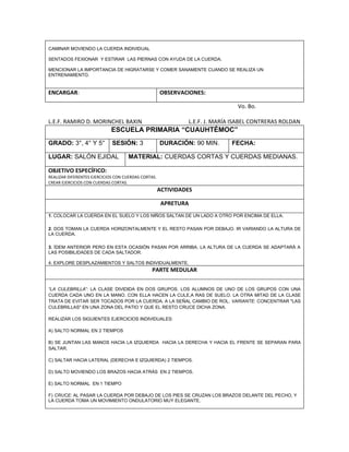 Proyecto de salto con cuerda para carrera magisterial | DOC
