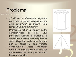 Optimización Volumen Prisma Hexagonal | PPTX
