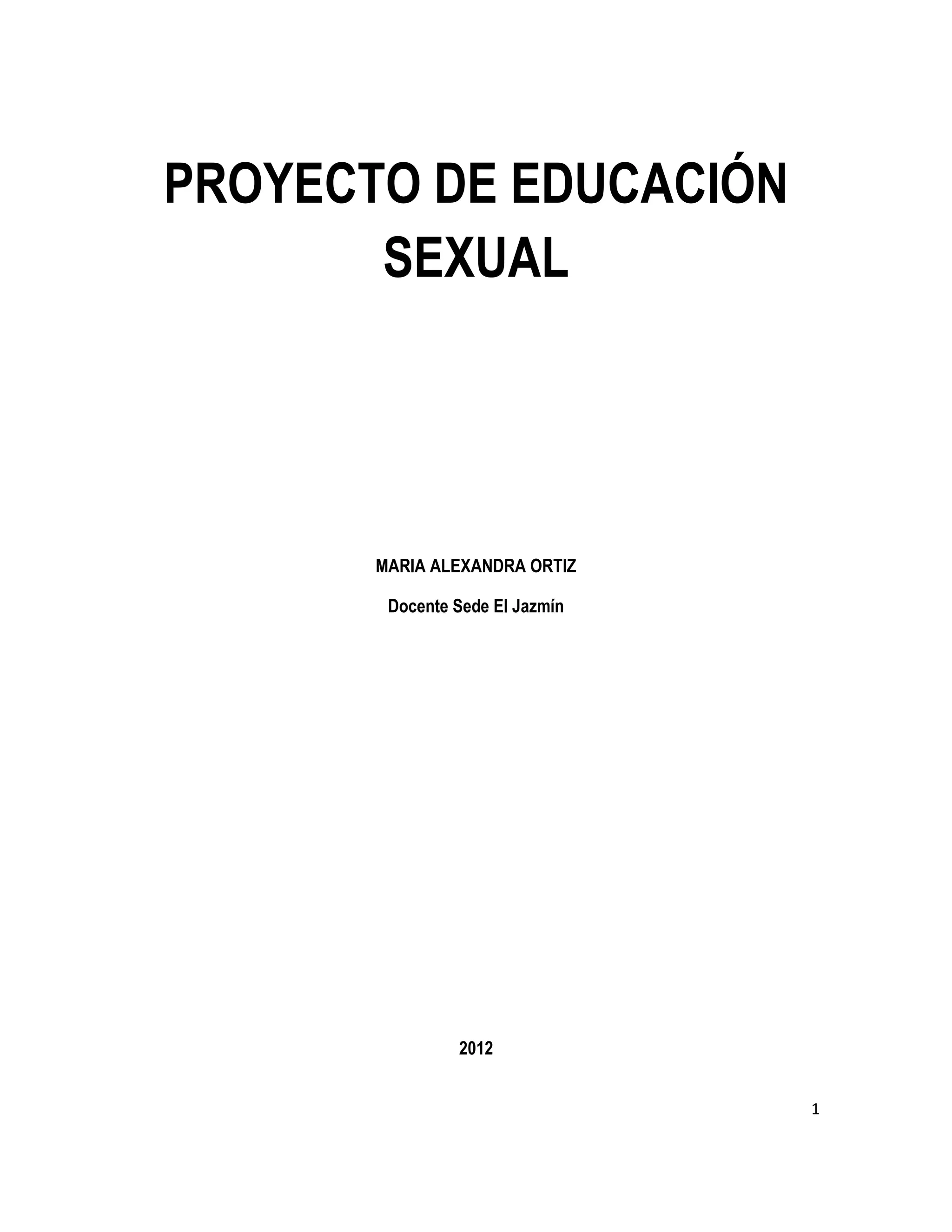 Proyecto Educacion Sexual Pdf