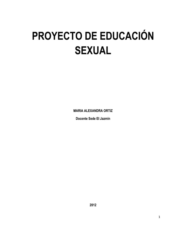 Proyecto Educacion Sexual Pdf