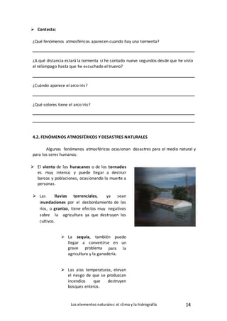 Proyecto elementos del medio natural: el clima | DOCX