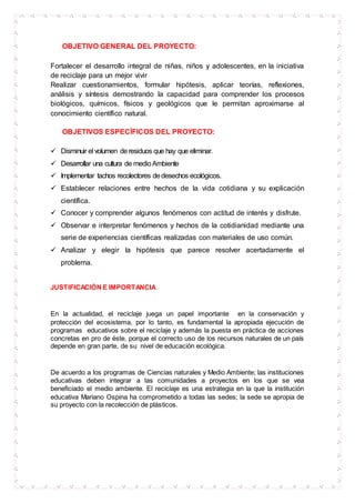 Proyecto escolar de informe de ciencias y tecno | DOCX