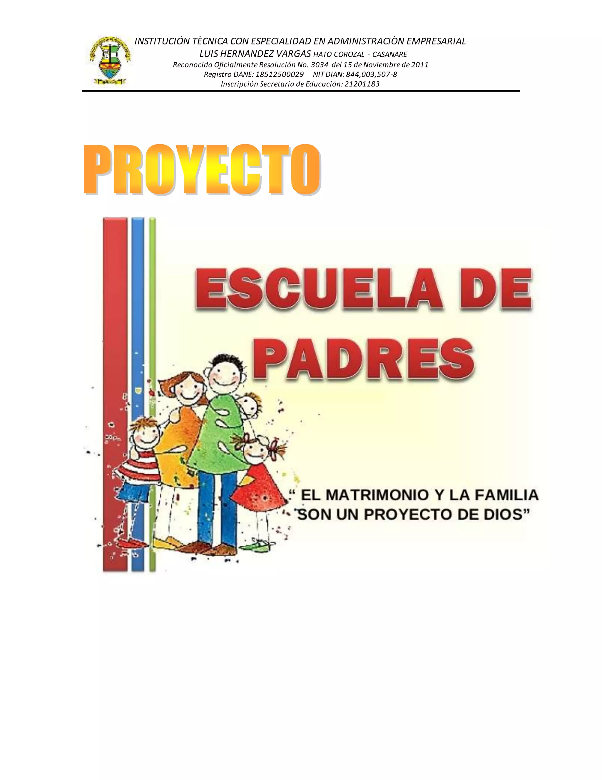 Proyecto escuela de padres. | DOCX