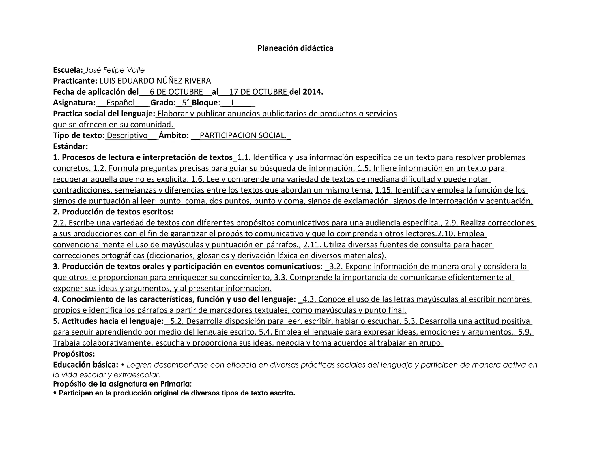 Proyecto español anuncios publicitarios | DOC