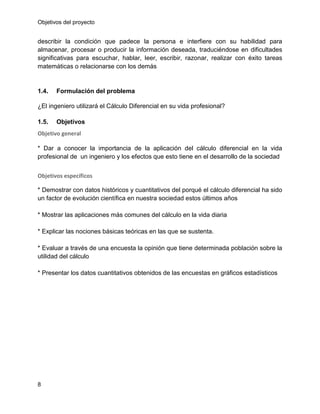 Calculo diferencial en la vida de un Ingeniero(Proyecto Final) | DOCX