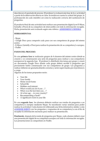 LET'S E-TRAVEL!- Proyecto Final eTwinning de Miriam Martínez | DOCX