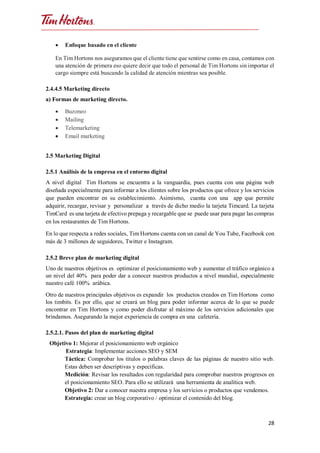 Proyecto Tim Hortons - Caso de estudio | PDF