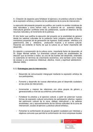 Proyecto fuerza chola y montubia santa elena | DOC